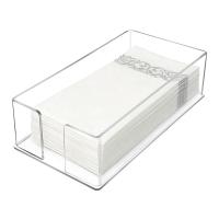 China Modern Acrylic Tray Clear Disposable Paper Towel Holder with Guest Towel Napkin Rectangle Kitchen Towel Storage Box for sale