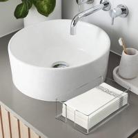 China Modern Acrylic Tray Clear Disposable Paper Towel Holder with Guest Towel Napkin Rectangle Kitchen Towel Storage Box for sale