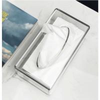 China Clear Acrylic Tissue Box with Metal Storage for Face Tissue Paper Napkins Custom Logo Desktop Toilet Paper Bathroom Accessory for sale