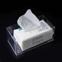 China Clear Acrylic Tissue Box with Metal Storage for Face Tissue Paper Napkins Custom Logo Desktop Toilet Paper Bathroom Accessory for sale