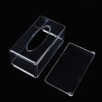 China Clear Acrylic Tissue Box with Metal Storage for Face Tissue Paper Napkins Custom Logo Desktop Toilet Paper Bathroom Accessory for sale