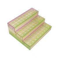 China Acrylic Step Display Stand 3 Tier Ladder Shelf for Supermarket Store Counter Showcase Trapezoid Rack for sale