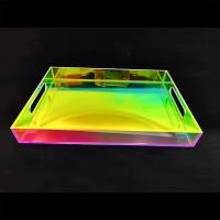 China Customizable Acrylic Display Tray Colorful Plastic Storage Organizer for Fruits Chocolates Spices Kitchen Bedroom for sale