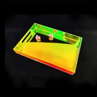 China Customizable Acrylic Display Tray Colorful Plastic Storage Organizer for Fruits Chocolates Spices Kitchen Bedroom for sale