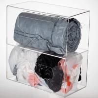 China Wall Mounted Acrylic Storage Organizer with Grocery Bag Holder and Trash Bag Dispenser for Kitchen Bathroom Wall for sale