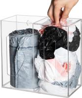 China Wall Mounted Acrylic Storage Organizer with Grocery Bag Holder and Trash Bag Dispenser for Kitchen Bathroom Wall for sale