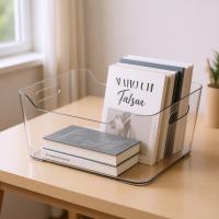 China Factory Wholesale Transparent Clear Acrylic Storage Box Desktop Organize Box for Clothing Book Toy Spices Without Lid for sale