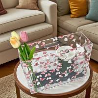 China Factory Direct Sales Fashion Pink butterfly Highly Transparent Acrylic Portable Storage Box for Household Item Organization for sale