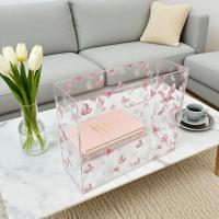 China Factory Direct Sales Fashion Pink butterfly Highly Transparent Acrylic Portable Storage Box for Household Item Organization for sale