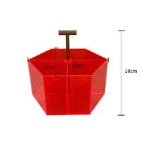 China Hot Sale Customizable Multi-Compartment Transparent Red High Clarity Acrylic Storage Box for Cosmetic Stationery Organization for sale