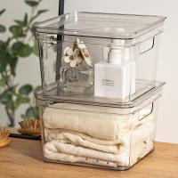 China Hot-Selling Wholesale High Transparency Sturdy Durable Large Capacity Minimalist Style Plastic Storage Box for Home Storage for sale