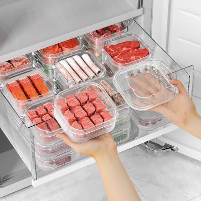 China Food Grade Certified Freezer-Safe Clear Visible Easy Clean Odor Resistant Transparent Plastic Storage Box for Food Preservation for sale