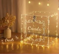 China Premium Acrylic Wedding Card Box with Lock Clear Durable Eco Friendly Modern Design for Wedding Reception Decor for sale