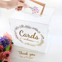 China Premium Acrylic Wedding Card Box with Lock Clear Durable Eco Friendly Modern Design for Wedding Reception Decor for sale
