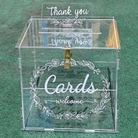 China Premium Acrylic Wedding Card Box with Lock Clear Durable Eco Friendly Modern Design for Wedding Reception Decor for sale