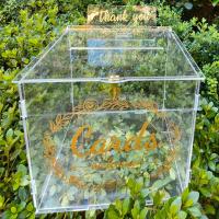 China Premium Acrylic Wedding Card Box with Lock Clear Durable Eco Friendly Modern Design for Wedding Reception Decor for sale