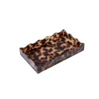China Retro Style Turtle Shell Acrylic Storage Box Customizable Perfume Tray Photo Frame Jewelry Box with Leather Trim Metal Buttons for sale