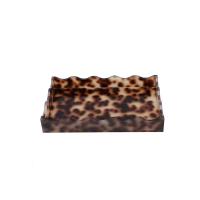China Retro Style Turtle Shell Acrylic Storage Box Customizable Perfume Tray Photo Frame Jewelry Box with Leather Trim Metal Buttons for sale