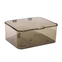 China Minimalist Style Acrylic Flip-top Storage Box Plastic Cosmetics Organizer Snack Transparent Organizer Customizable Mask Box for sale