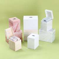 China Factory Wholesale Acrylic Marble Eyelash Storage Box Grafting Dust-proof Flip-type Display Cosmetic Storage Box for sale