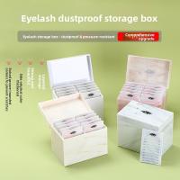 China Factory Wholesale Acrylic Marble Eyelash Storage Box Grafting Dust-proof Flip-type Display Cosmetic Storage Box for sale