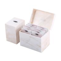 China Factory Wholesale Acrylic Marble Eyelash Storage Box Grafting Dust-proof Flip-type Display Cosmetic Storage Box for sale