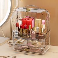 China Factory Price Large Capacity Acrylic Cosmetic Organizer Clear Makeup Storage Box Lipstick Desktop Vanity Jewelry Display Case for sale