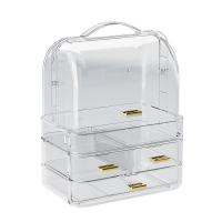 China Factory Price Large Capacity Acrylic Cosmetic Organizer Clear Makeup Storage Box Lipstick Desktop Vanity Jewelry Display Case for sale