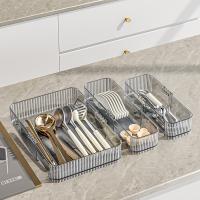 China Minimalist Acrylic Drawer Organizer Durable Clear Storage Box Desktop Cosmetic Case for Makeup Lipstick Kitchen Cutlery Utensils for sale