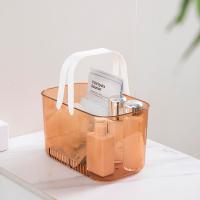 China Practical Acrylic Storage Basket with Handle Durable Hollow Bottom Shower Caddy Bathroom Organizer Bin for Toiletries Cosmetics for sale
