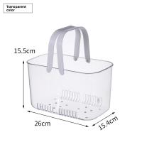 China Practical Acrylic Storage Basket with Handle Durable Hollow Bottom Shower Caddy Bathroom Organizer Bin for Toiletries Cosmetics for sale
