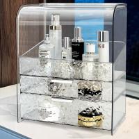 China Light Luxury Nordic Style Dustproof Transparent Acrylic Desktop Cosmetic Storage Box for Skin Care Lipstick Perfume for sale
