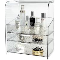 China Light Luxury Nordic Style Dustproof Transparent Acrylic Desktop Cosmetic Storage Box for Skin Care Lipstick Perfume for sale