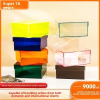 China Factory Wholesale Transparent Customizable Multi-color Acrylic Square Storage Box for Sundries for sale