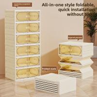 China Multifunctional Entryway Shoe Storage Foldable Transparent Acrylic Box Dustproof Minimalist Organizer for Home Clear Shoe Case for sale