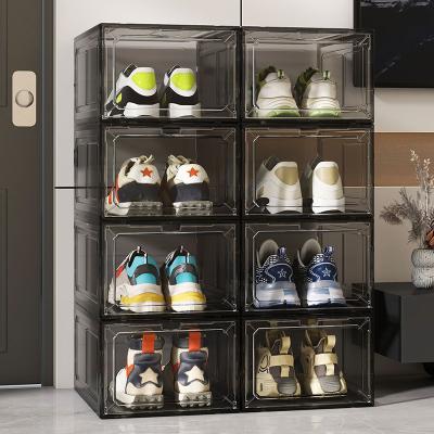 China Wholesale Transparent Acrylic Shoe Box Thickened Magnetic Closure Shoe Storage Organizer Clear Display Case for Home Dorm for sale