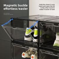 China Wholesale Transparent Acrylic Shoe Box Thickened Magnetic Closure Shoe Storage Organizer Clear Display Case for Home Dorm for sale