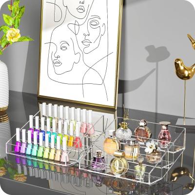 China Wholesale Modern 3-Layer Transparent Skin Care Display Shelf 10-Inch Acrylic Perfume Storage Rack for Living Room Bedroom for sale