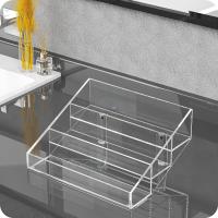 China Wholesale Modern 3-Layer Transparent Skin Care Display Shelf 10-Inch Acrylic Perfume Storage Rack for Living Room Bedroom for sale