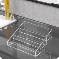China Wholesale Modern 3-Layer Transparent Skin Care Display Shelf 10-Inch Acrylic Perfume Storage Rack for Living Room Bedroom for sale