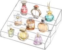 China Wholesale Modern 3-Layer Transparent Skin Care Display Shelf 10-Inch Acrylic Perfume Storage Rack for Living Room Bedroom for sale