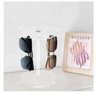 China Custom Rotating Desktop Storage Rack Transparent Acrylic Sunglasses Display Rack for Bathroom or Living Room Use for sale