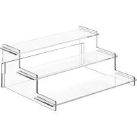 China 2025 Best Sell Acrylic 3 Layer Cake Ladder Display Rack Standing Type Perfume Party Dessert Storage Rack for sale
