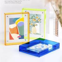 China Factory Custom Double Sided Transparent Silk Scarf Displaying Artwork Certificate Exhibition Acrylic Picture Frame for sale