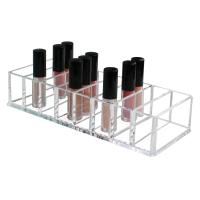 China Transparent Acrylic Eyeshadow Tray 8-Cell Rectangular Desktop Organizer for Lip Gloss Contact Lenses Powder Makeup Storage for sale