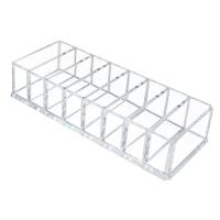 China Transparent Acrylic Eyeshadow Tray 8-Cell Rectangular Desktop Organizer for Lip Gloss Contact Lenses Powder Makeup Storage for sale