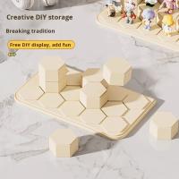 China Hot Selling Acrylic Transparent Dustproof Blind Box Display Stand Storage Box with Building Block for Pop Mart Display for sale