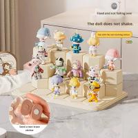 China Hot Selling Acrylic Transparent Dustproof Blind Box Display Stand Storage Box with Building Block for Pop Mart Display for sale