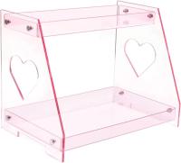 China Custom-made 2-Tier Pink Heart Acrylic Tray Vanity Perfume Skincare Organizer Countertop Display Shelf for sale