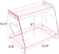 China Custom-made 2-Tier Pink Heart Acrylic Tray Vanity Perfume Skincare Organizer Countertop Display Shelf for sale